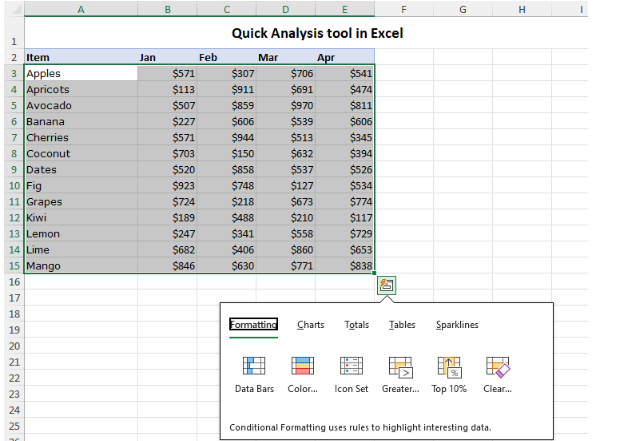 Quick Analysis Tool Excel: Find & Use It Easily